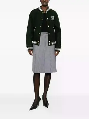 Celine 1970s Triomphe Wool Houndstooth Skirt