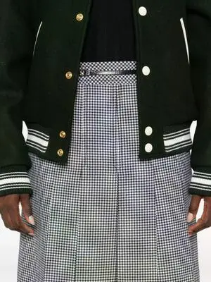 Celine 1970s Triomphe Wool Houndstooth Skirt
