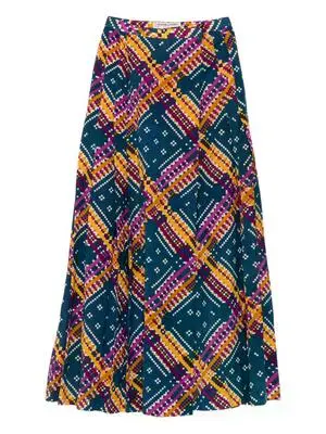 Saint Laurent 1970s Pleated Skirt - Blue