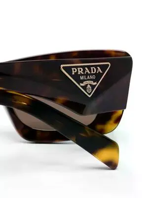 Prada Triangle-logo Sunglasses - Brown