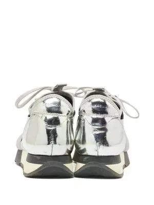 Balenciaga Mesh Leather Sneakers - Silver
