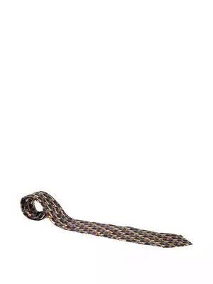 Ermenegildo Zegna Scroll-print Silk Tie - Brown