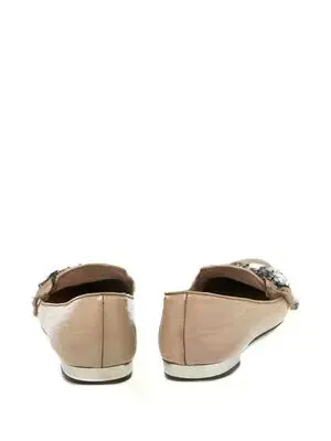 Miu Miu Embellished Ballet Flats - Neutrals