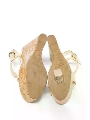 SERGIO ROSSI 130mm Leather Wedge Sandals