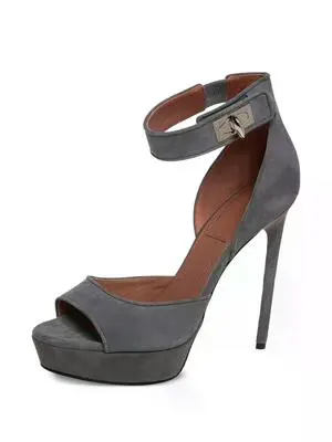 Givenchy 135mm Suede Platform Sandals - Grey