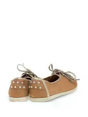 TOD'S Vintage Leather Sneakers - Neutrals