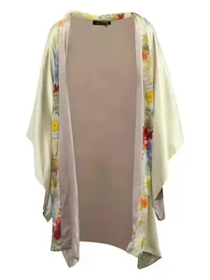 Jenny Packham Floral-border Robe - Neutrals