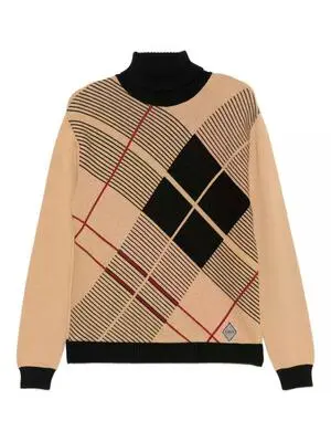 Gianfranco Ferre 1990s Patterned Intarsia-knit Sweater
