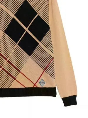 Gianfranco Ferre 1990s Patterned Intarsia-knit Sweater