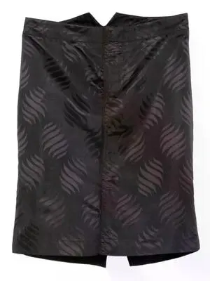 Gucci 2000s Swirl-pattern Silk Skirt