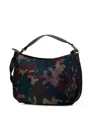 Dior 2021 Peter Doig Canvas Camouflage Soft Saddle Bag - Brown