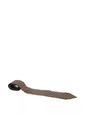 Ermenegildo Zegna Patterned Jacquard Silk Tie - Orange