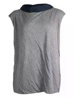 Marni Contrast Collar Cap Sleeve T-shirt