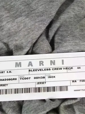 Marni Contrast Collar Cap Sleeve T-shirt