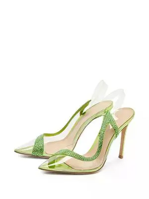 GIANVITO ROSSI 110mm Pointed-toe Heeled Pumps - Green