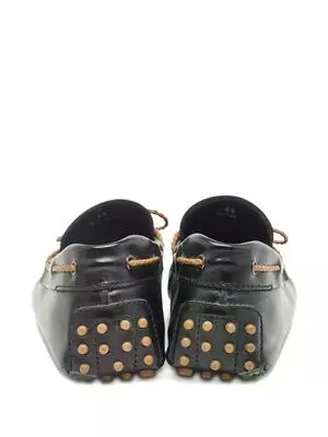 TOD'S Leather Boat Shoes With Braided Laces - Black