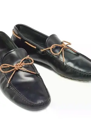 TOD'S Leather Boat Shoes With Braided Laces - Black