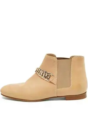 TOD'S Leather Chelsea Boots With Gold-tone Chain Detail