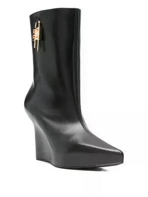 Givenchy 120mm 4g Lock-detail Wedge Boots - Black