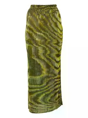 Ronny Kobo Devoré Pleated Maxi Skirt
