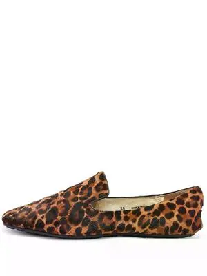 JIMMY CHOO Leopard-print Slides