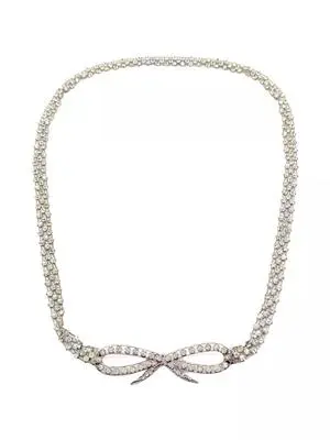 JENNIFER GIBSON JEWELLERY 1910s Antique Paste Bow Belt - Silver