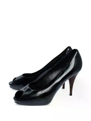 Fendi Peep Toe Platform Pumps - Black