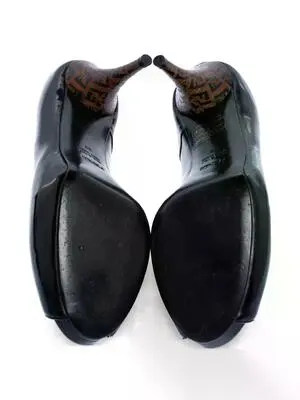 Fendi Peep Toe Platform Pumps - Black