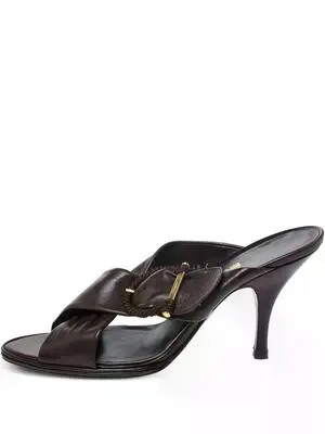 FERRAGAMO 100mm Patent-leather Crisscross Sandals