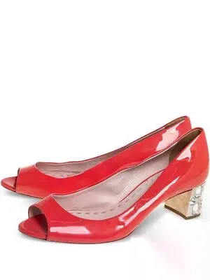 Miu Miu 50mm Crystal-embellished Peep-toe Pumps