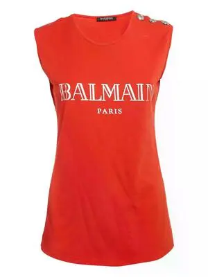Balmain Logo-foil Tank Top - Orange