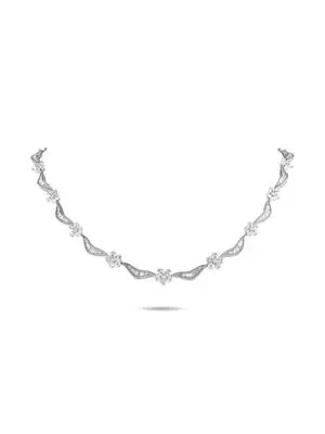 LB EXCLUSIVE 18k White Gold 18.80 Ct Diamond Necklace - Silver