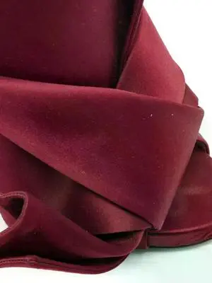 N°21 120mm Satin Bow Mules - Red