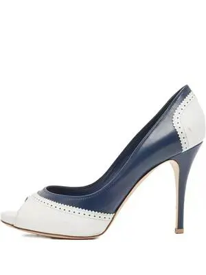 GIANVITO ROSSI Leather Peep-toe Pumps