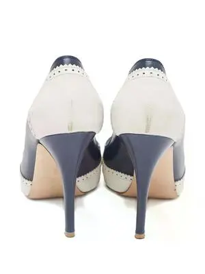 GIANVITO ROSSI Leather Peep-toe Pumps