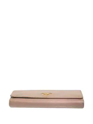 Prada Leather Wallet - Neutrals