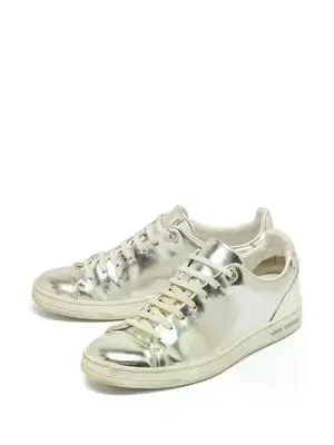 LOUIS VUITTON Metallic Leather Lace-up Sneakers
