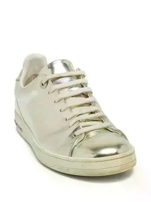 LOUIS VUITTON Metallic Leather Lace-up Sneakers
