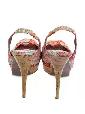 Missoni 135mm Platform Slingback Sandals