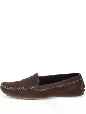 TOD'S Vintage Suede Loafers - Brown