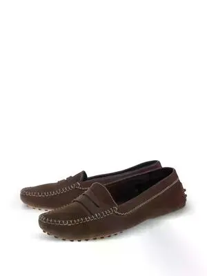 TOD'S Vintage Suede Loafers - Brown