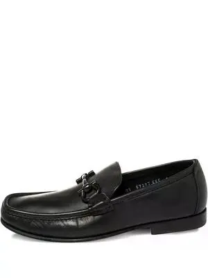 FERRAGAMO Calf Leather Gancini Detail Loafers