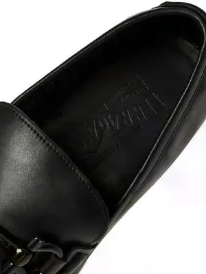 FERRAGAMO Calf Leather Gancini Detail Loafers