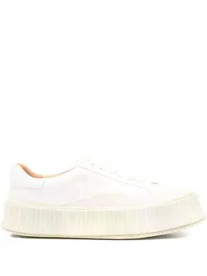 JIL SANDER Leather Flatform Sneakers - Neutrals