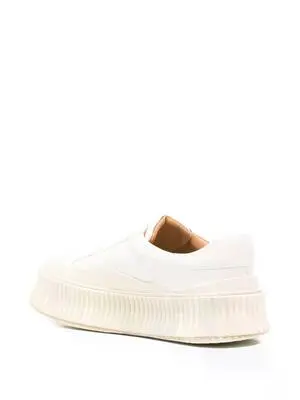JIL SANDER Leather Flatform Sneakers - Neutrals