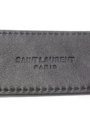 Saint Laurent Cassandre Logo Buckle Belt - Black
