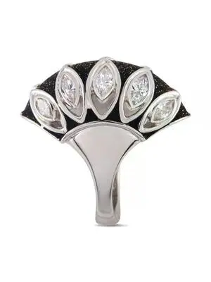 LB EXCLUSIVE Platinum Diamond Signet Ring - Silver