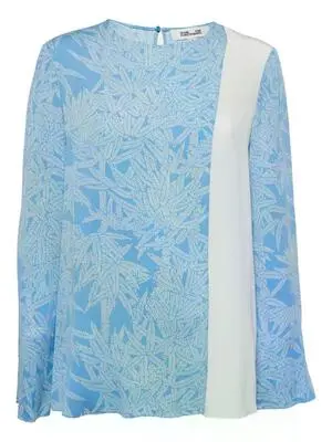 Diane Von Furstenberg Leaf-print Panel Blouse