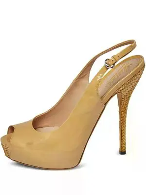 Gucci 130mm Patent-leather Platform Sandals - Yellow