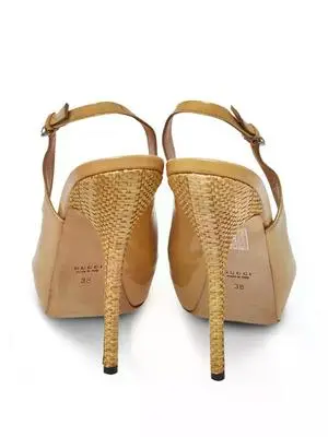Gucci 130mm Patent-leather Platform Sandals - Yellow